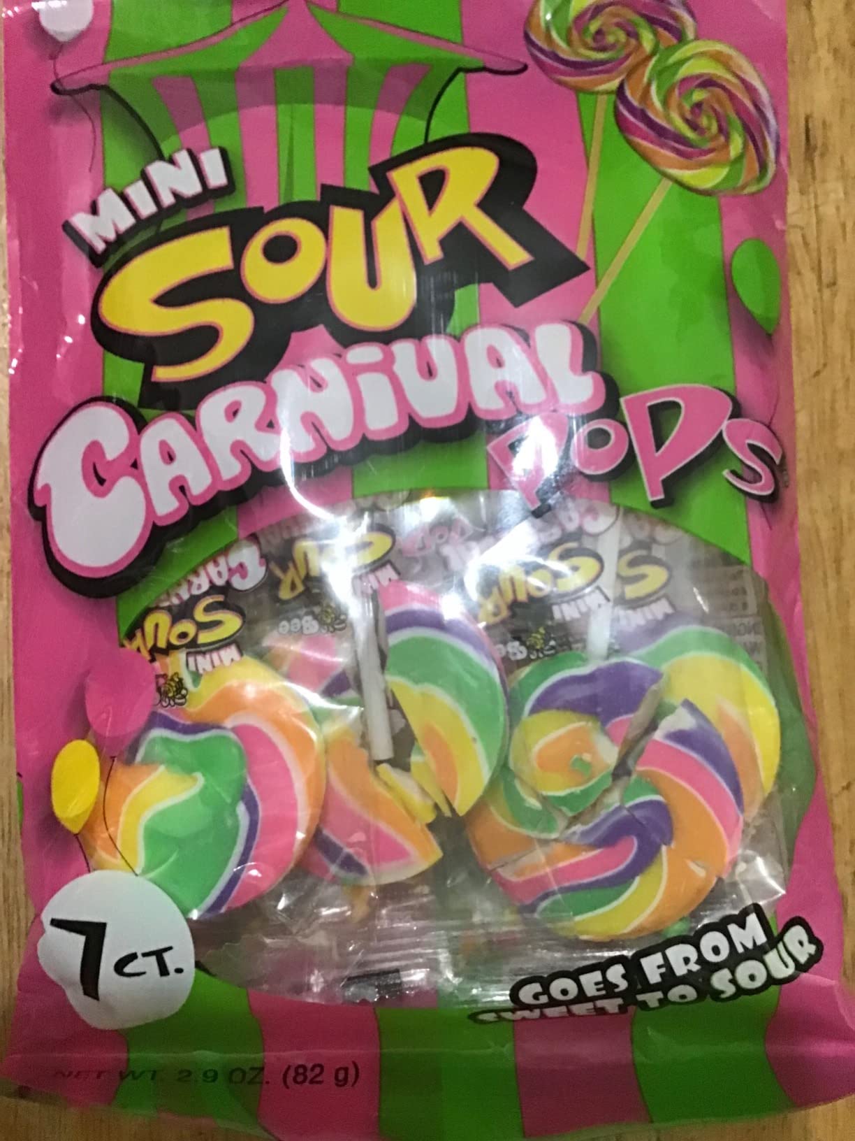 Amazon.com : Mini Sour Carnival Lollipop Packs, Shareable Individually ...