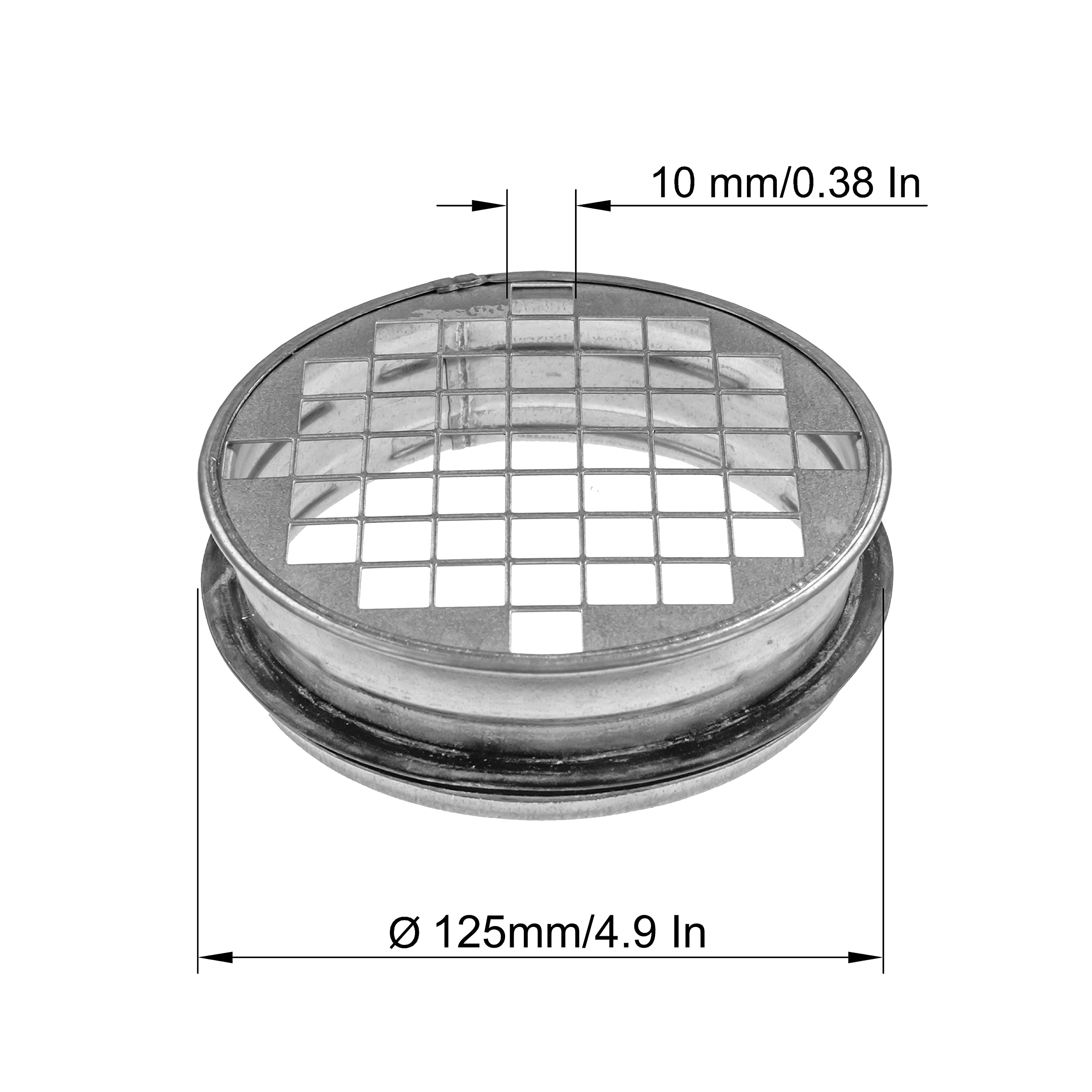 Snapklik.com : 5 Inch (net 3/8 X 3/8 In) Steel Mesh Duct End Cap