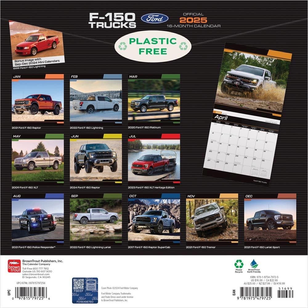 Snapklik.com : Ford F150 Trucks 2025 Wall Calendar