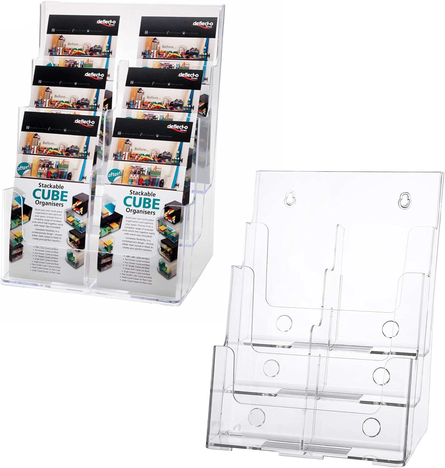 Amazon.com: LISHINE 2 Pack 3 Tier Acrylic Brochure Holder 8.5x11 & 4 x9 ...