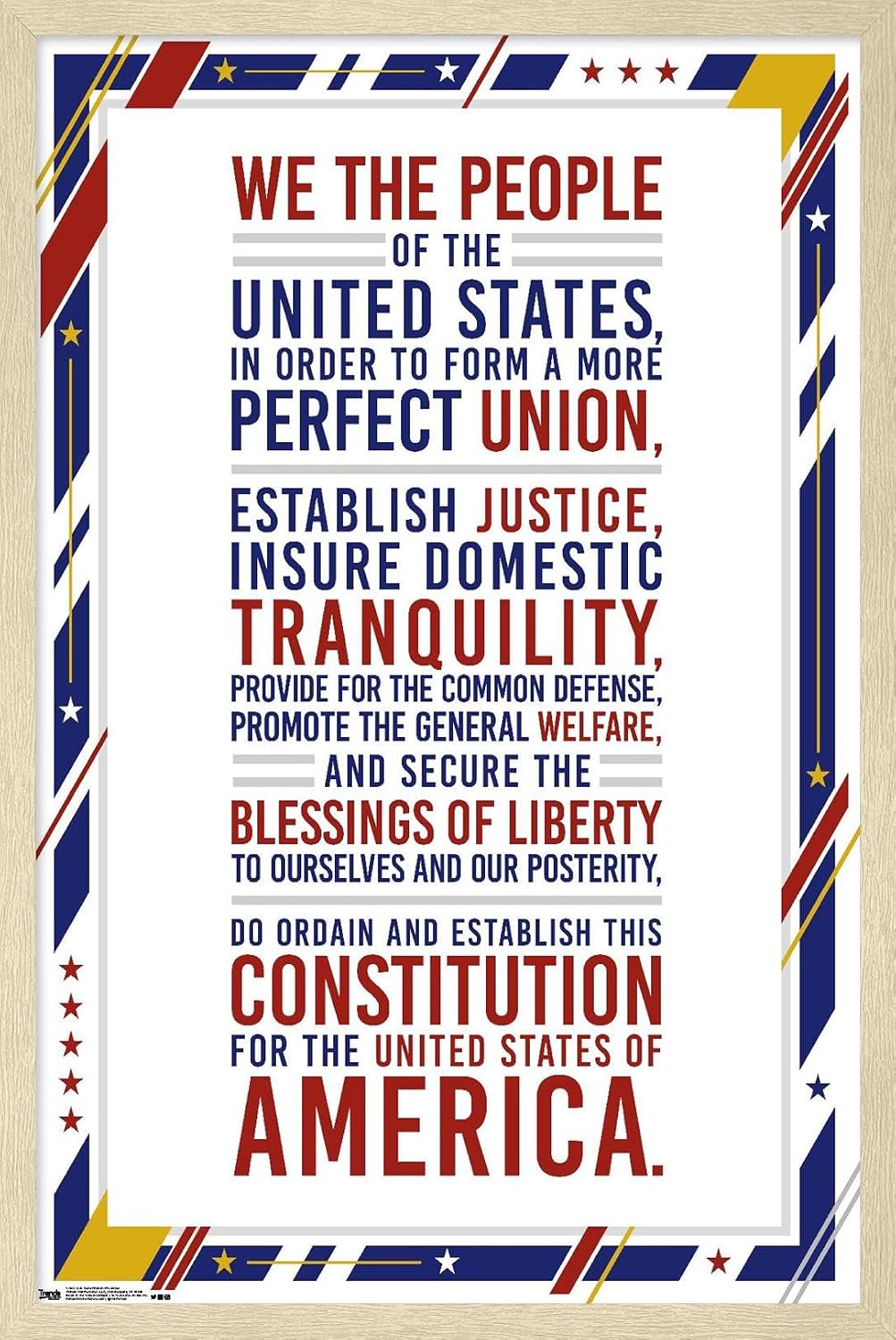 Amazon.com: The United States Of America - Constitution Preamble Wall ...
