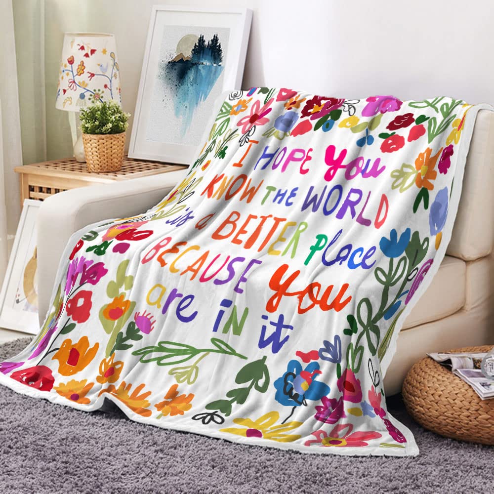 Amazon.com: JAWO Colorful Floral Throw Blankets, Cute Vibrant Boho ...