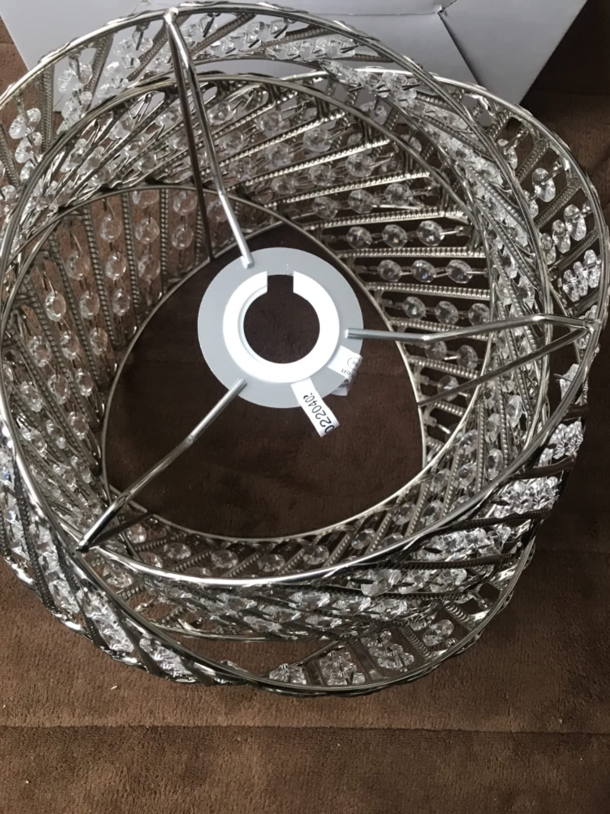 Giggi Chrome Diamante Light Shade with Clear K9 Crystals 20cm x 29cm ...
