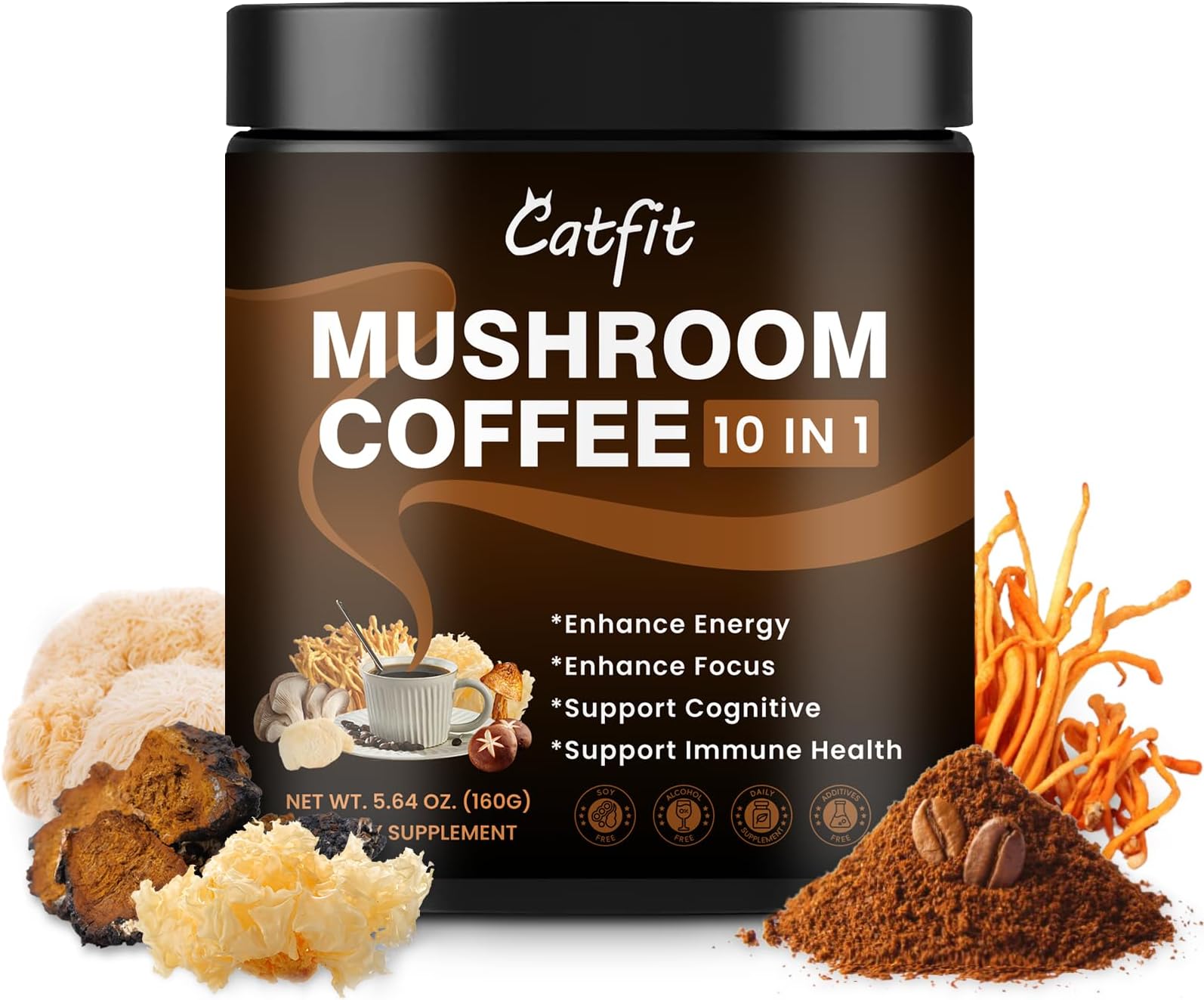 Amazon.com: Mushroom Coffee Decaf, Advanced 13 in 1 Mushroom Powder ...