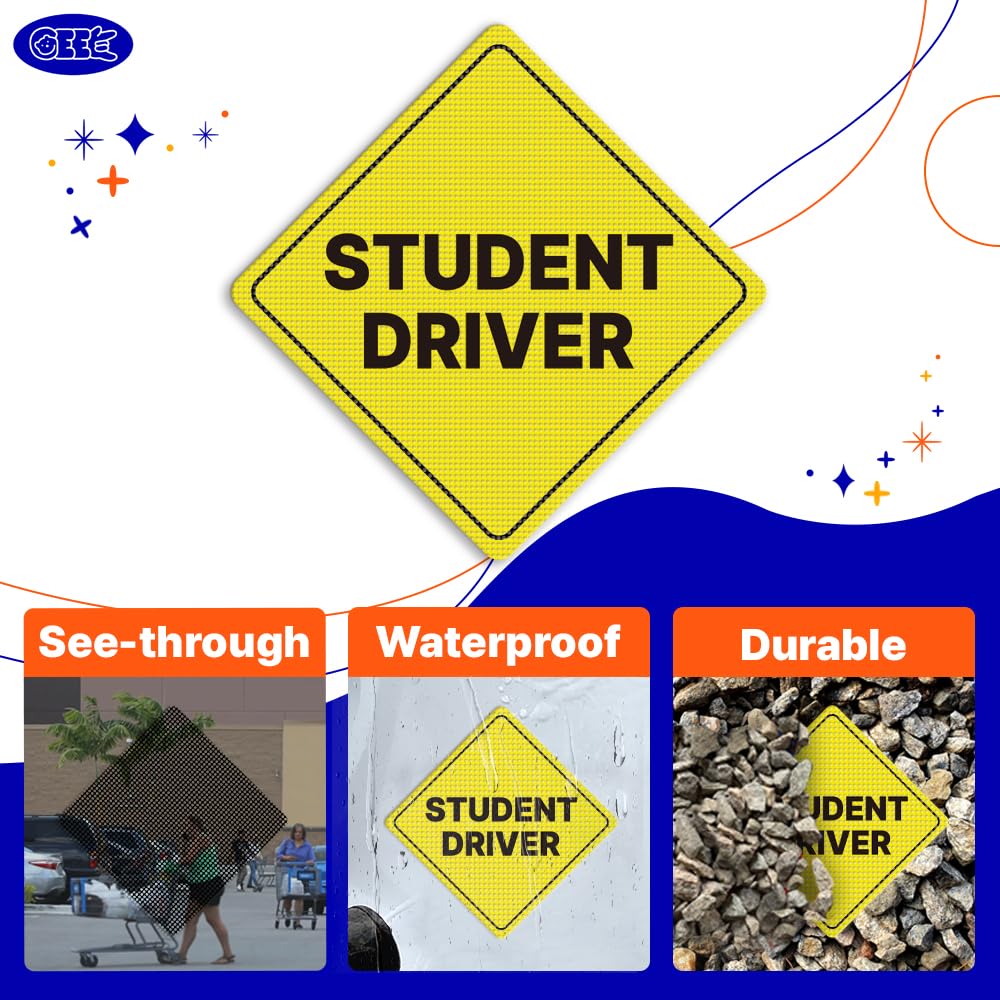 Snapklik.com : GEEKBEAR Student Driver Car Sign - Sticker Or Magnet ...