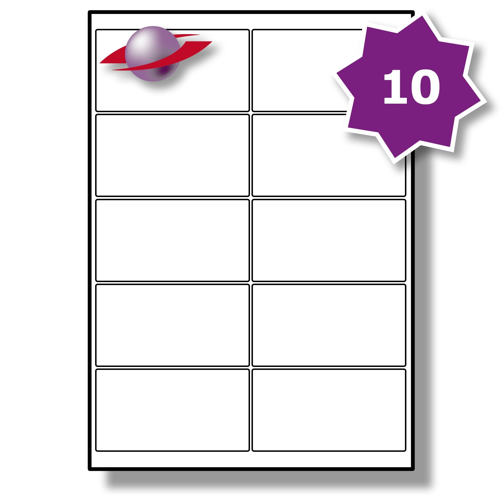 Buy 10 Per Page/Sheet, 500 Sheets (5000 Sticky IDENTIFICATION Labels ...