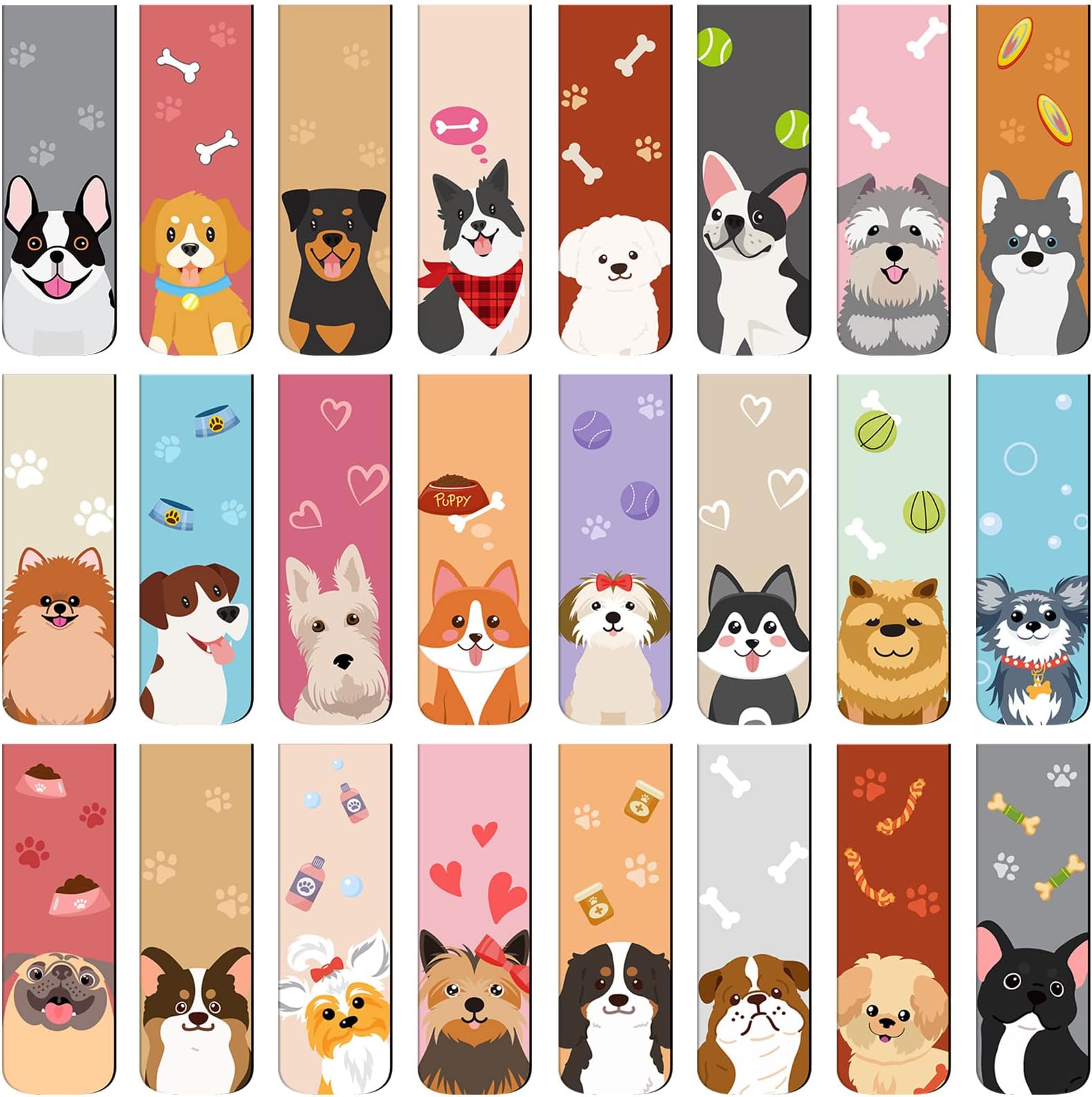 Amazon.com: 48 Pcs Magnetic Bookmarks Cute Dogs Cats Magnetic Page ...