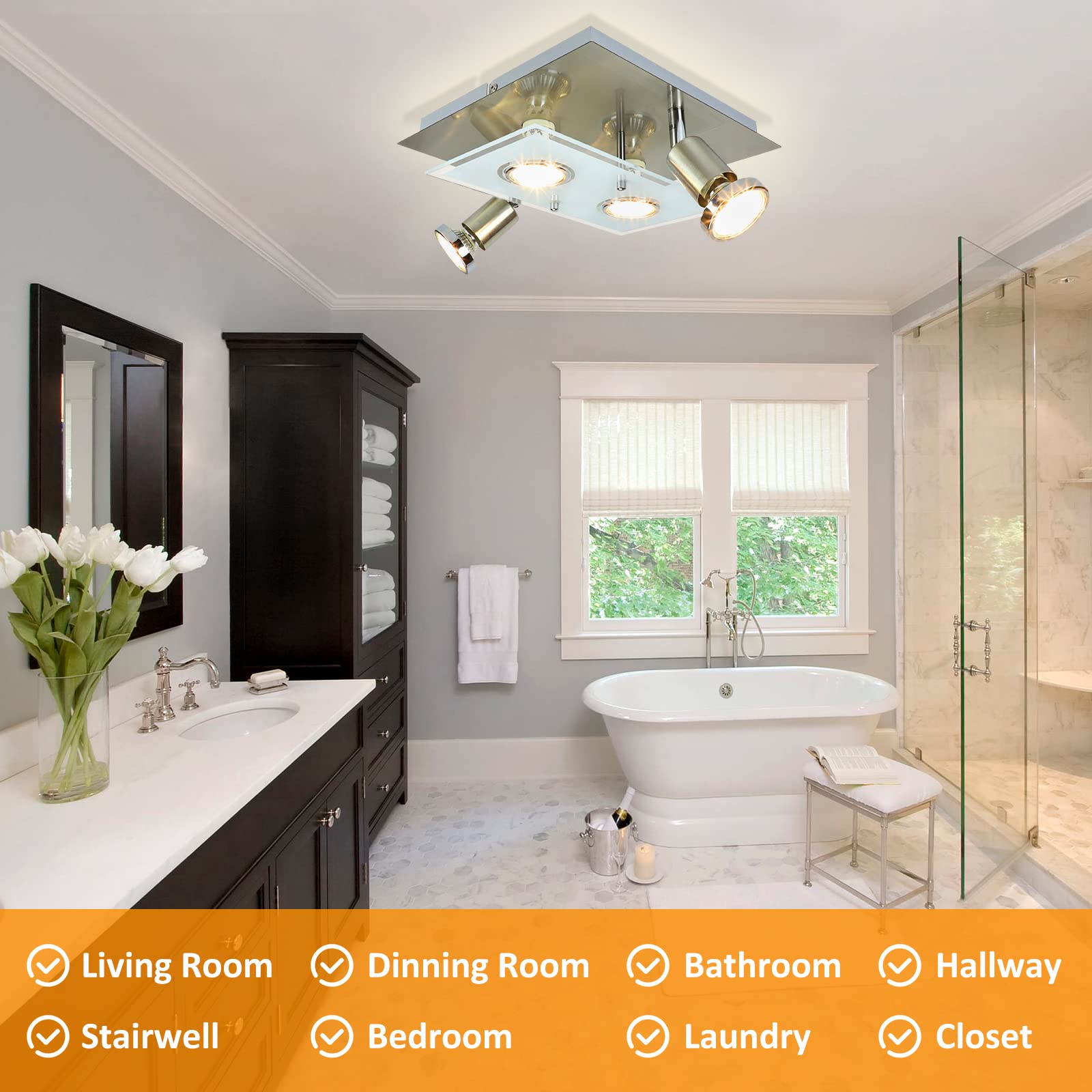 Led Track Lighting Fixtures Bathroom Round 3 Light Bathroom Spotlight