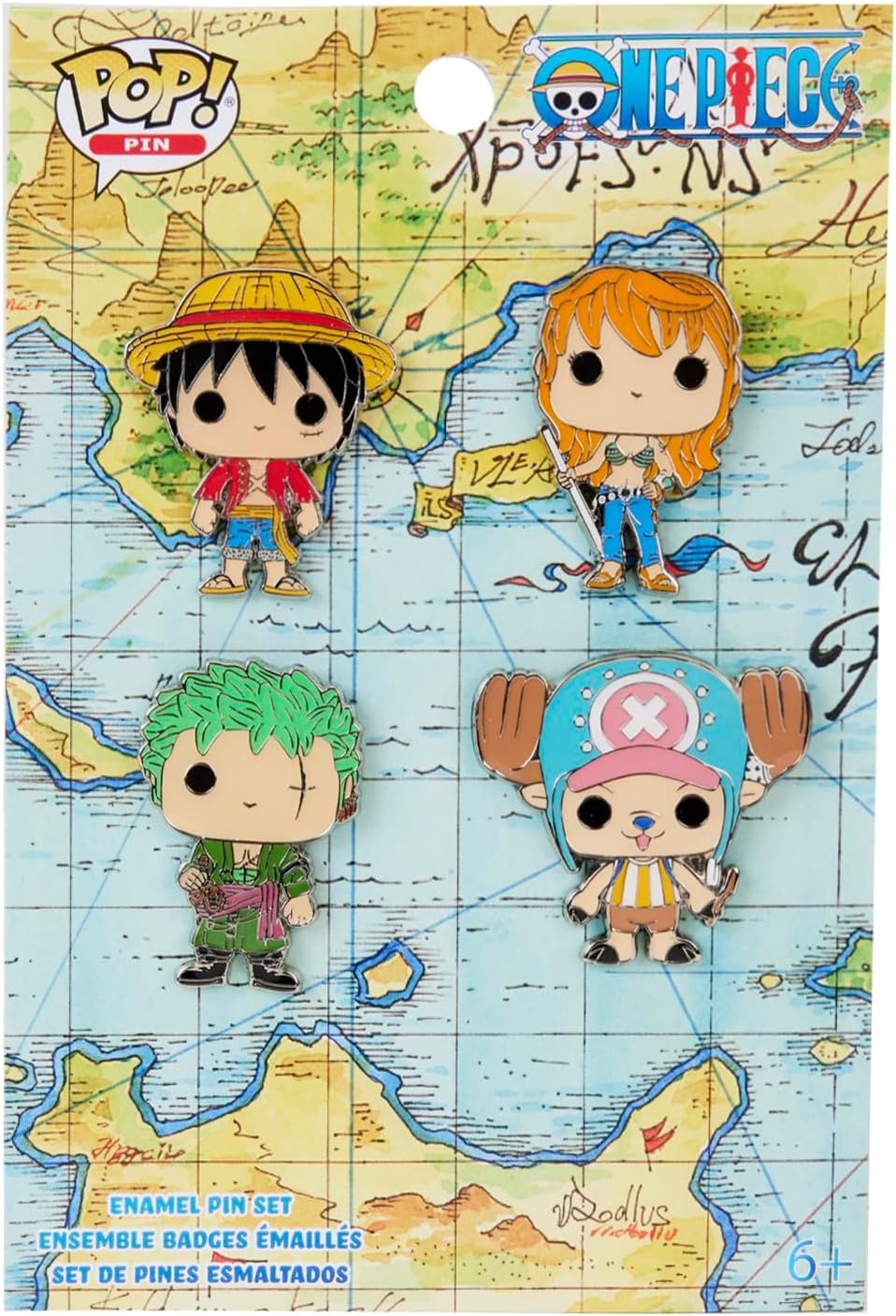 Amazon.com: Funko Pop! One Piece 4-Pack Pin Set : Clothing, Shoes & Jewelry