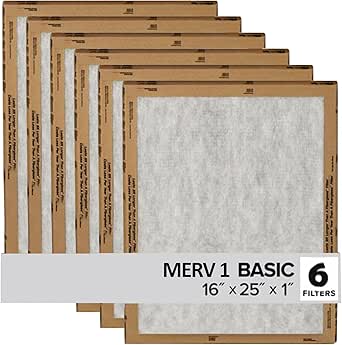 Filtrete 16x25x1 Air Filter, 3M MERV 1 HVAC Flat Furnace Filter ...