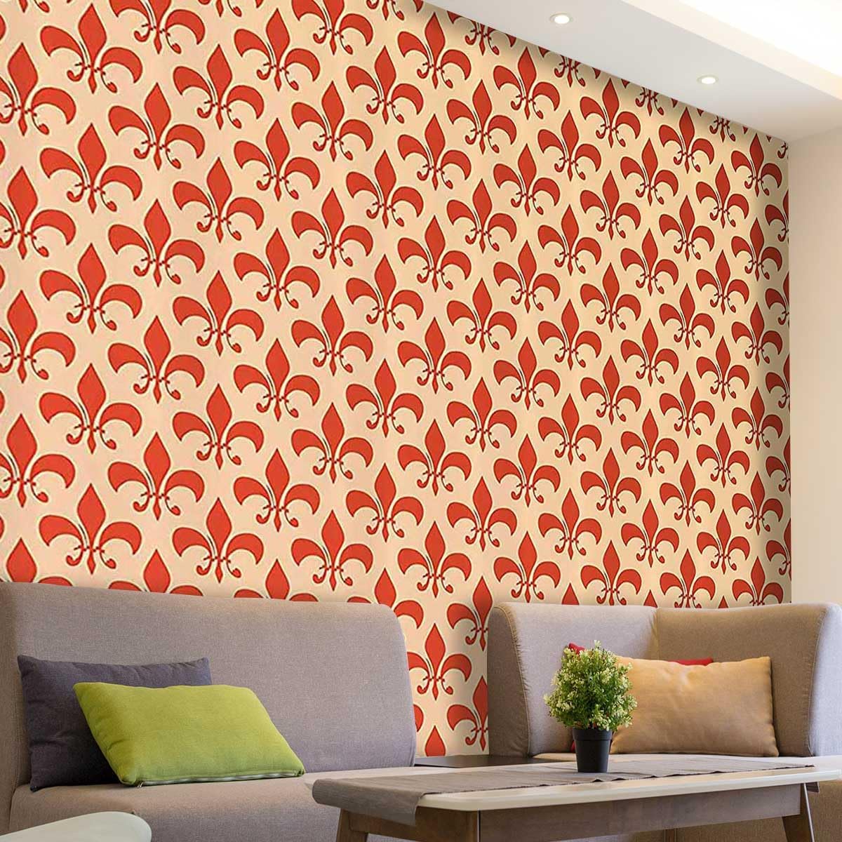 ZYMECH Contact Wallpaper Peel and Stick Fleur De Lis Decor Collection Customize Wall Contact ...