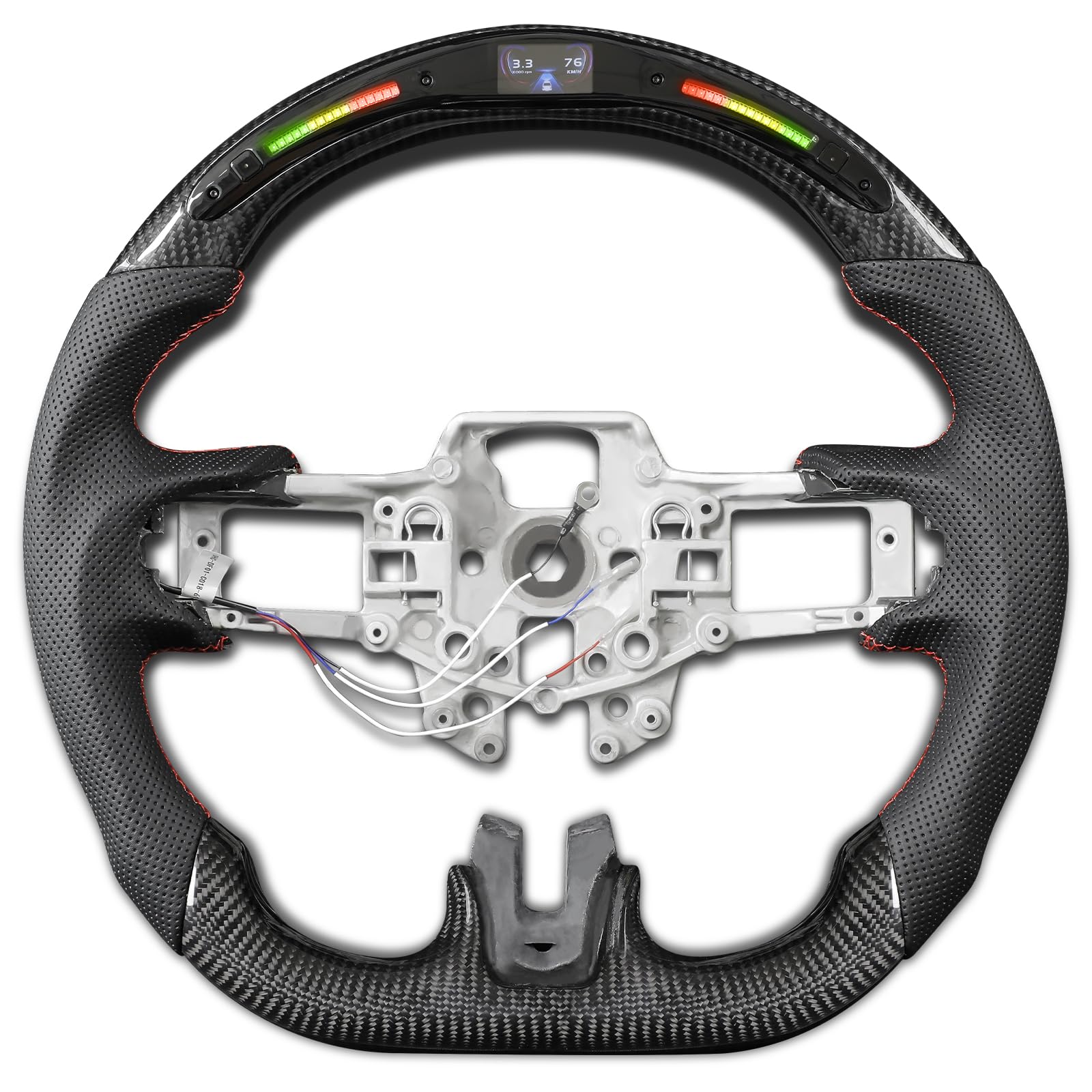 Amazon.com: Carbon Fiber Steering Wheel with Led for Mustang 2015-2017 ...