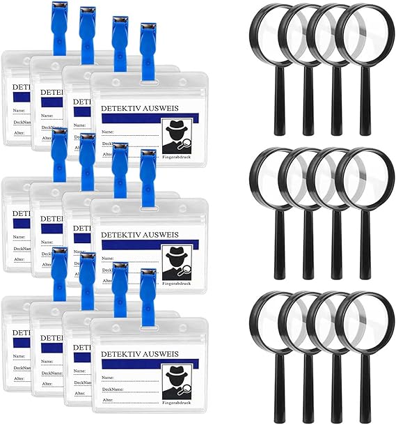 Detektive Lupe Set for Kinder 12 pcs Detective Lupen Spielzeug und 12 ...
