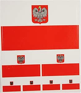 Amazon.com - Set of 7 Vinyl Car Stickers, 3 Sizes - Poland (Eagle) Flag