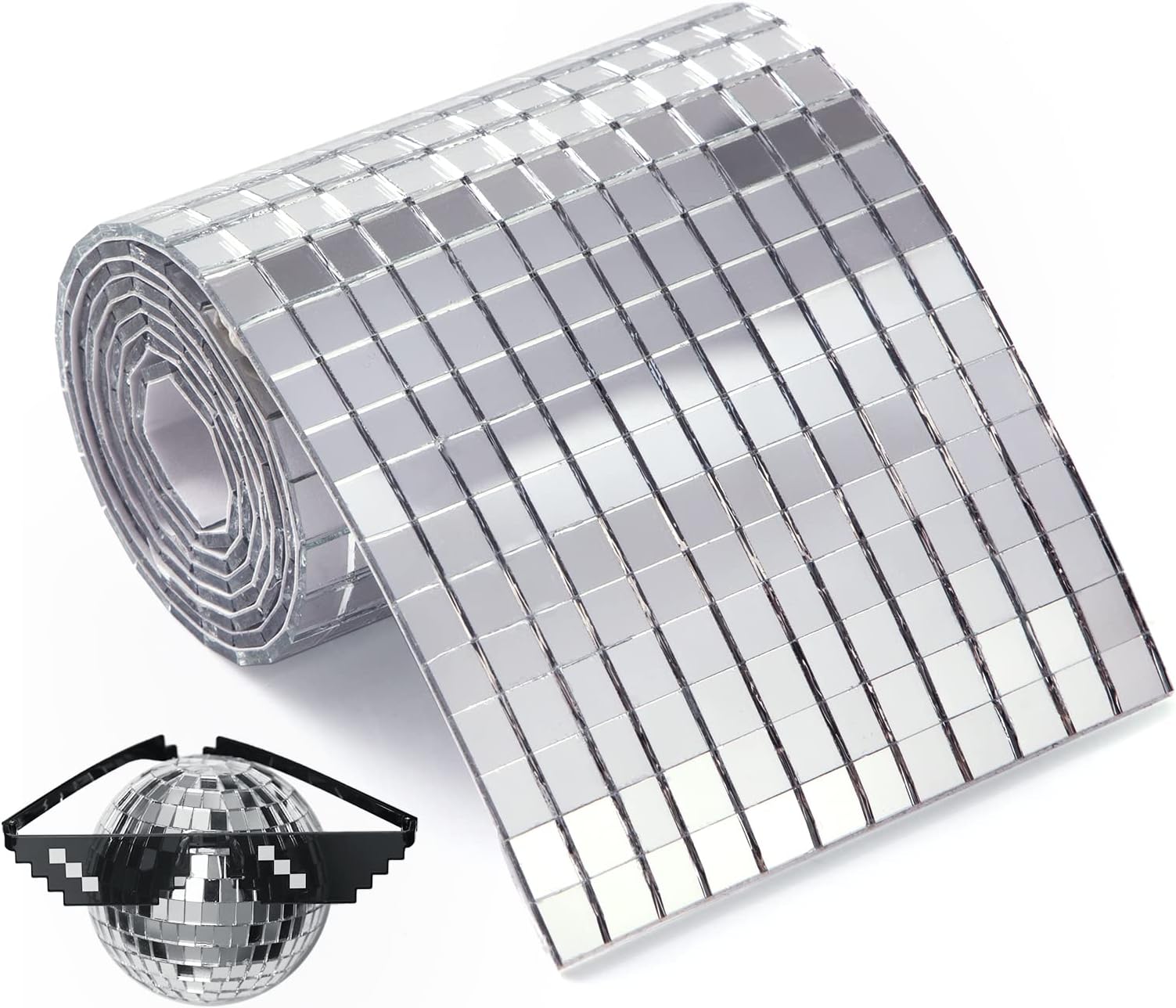 5400pcs Mirror Mosaic Tiles, 5 x 5mm Disco Tiles Self Adhesive, Square ...