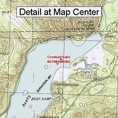 Amazon.com : USGS Topographic Quadrangle Map - Crooked Lake, Michigan ...
