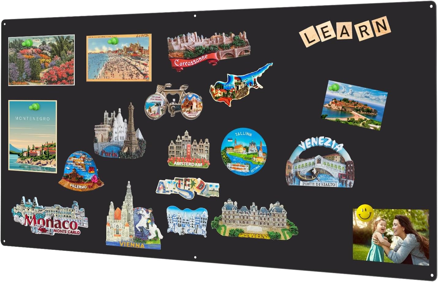 Magnetic Board, Black, Magnetic Notice Board, 30 x 50 cm, Magnetic ...