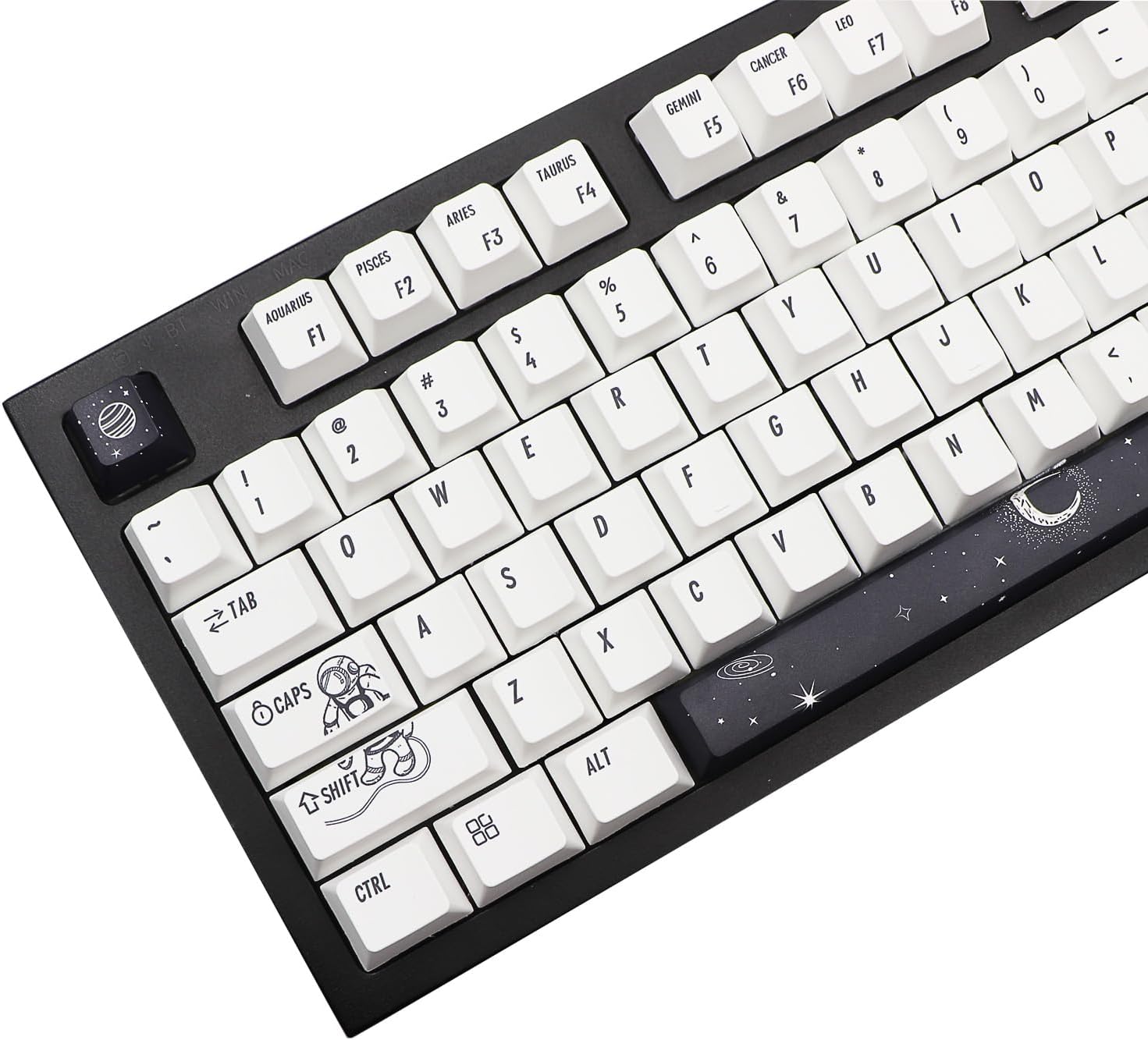 JSJT Space Keycaps 138 Keys White Keycaps Cherry Profile Keycaps PBT ...