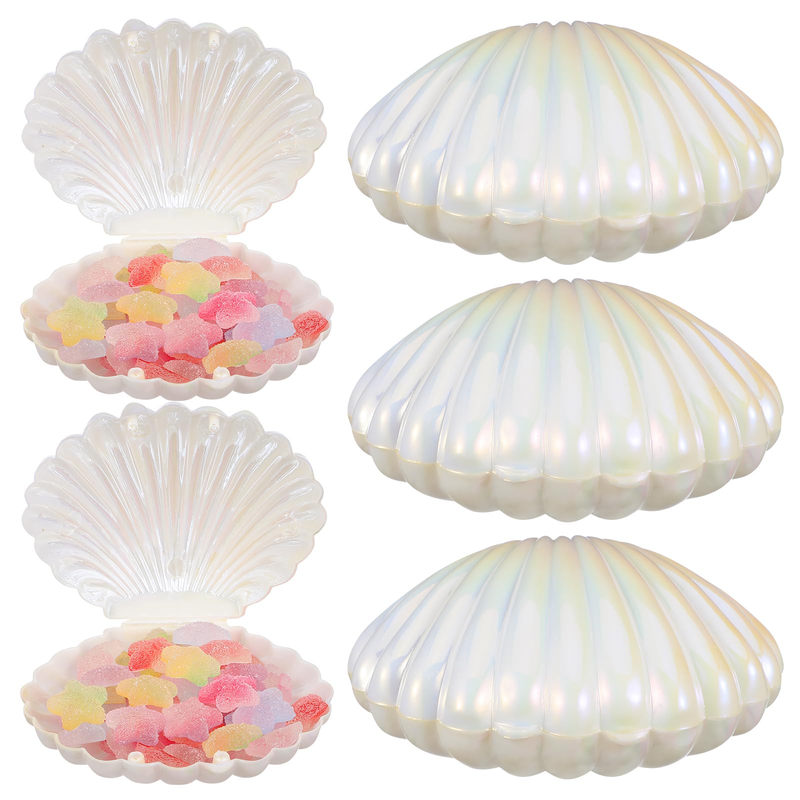 Amazon.com: GANAZONO 10pcs Plastic Mini Sea Shells Candy Boxes Seashell ...