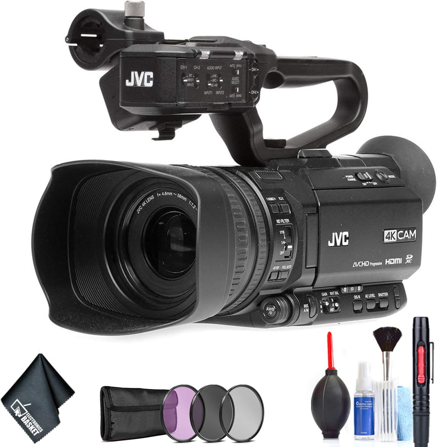 Amazon.com : JVC GY-HM180 Ultra HD 4K Camcorder Base Bundle : Electronics