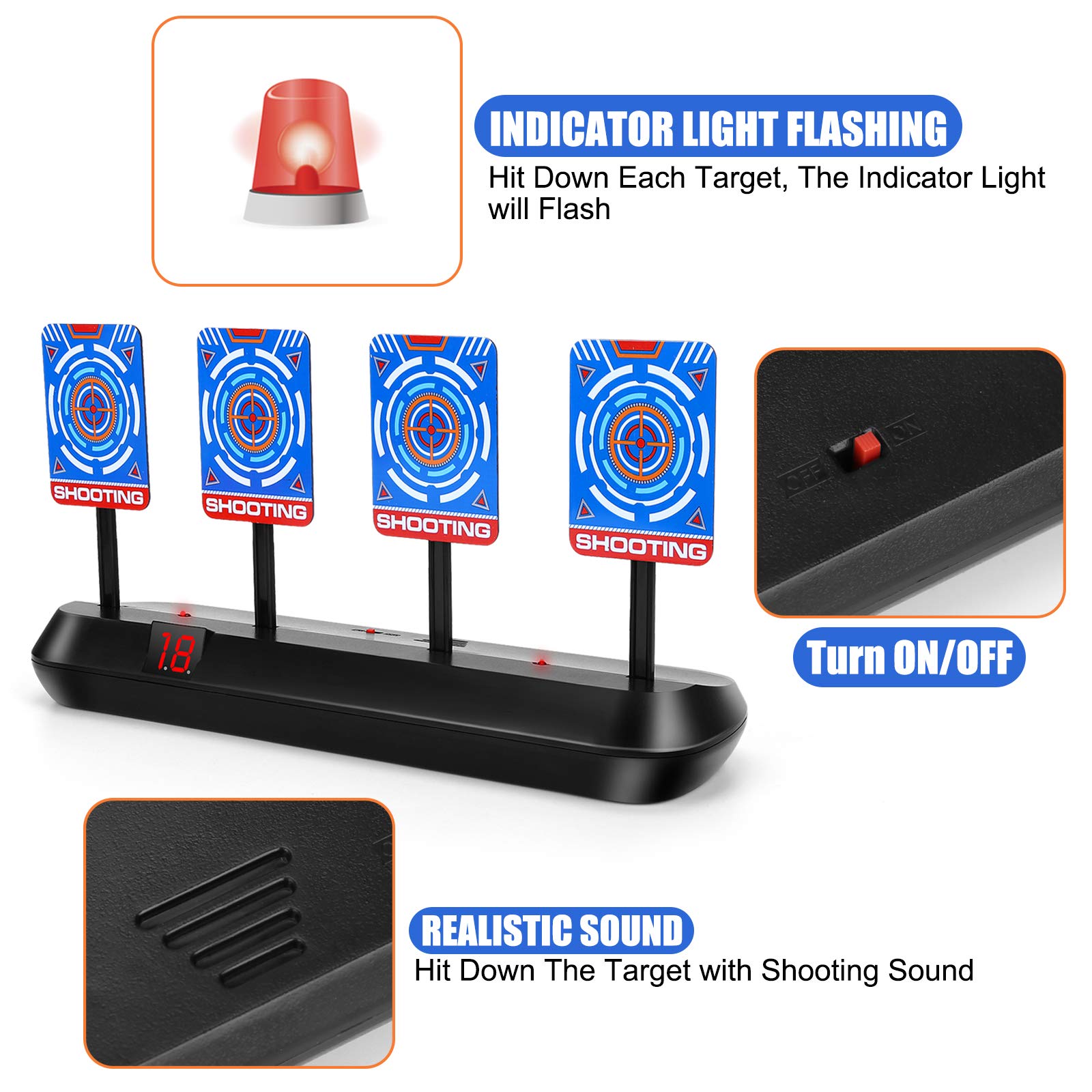 Kids Tactical Vest Kit for Nerf Guns with Electronic Shooting Target, 4 ...