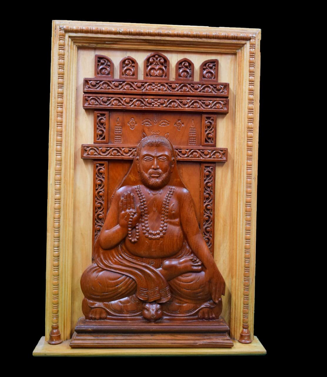 Kumta Handicrafts Wooden Lord raghavendra Swamy Photo Frame : Amazon.in ...