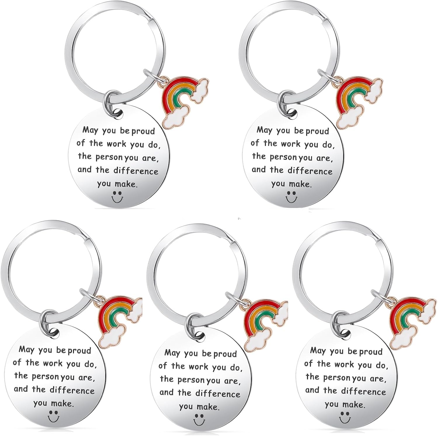 Ouligay 5Pcs Thank You Keychain Thank You Gifts for Women Employee ...