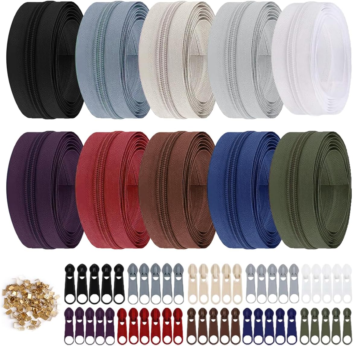Zip Endless Zip with Zip, 30 m 10 Colours Zip Endless #5 Nylon ...