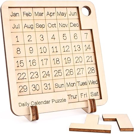 Amazon.com: Wooden Daily Puzzle Calendar - 365 Days Brain Burning ...