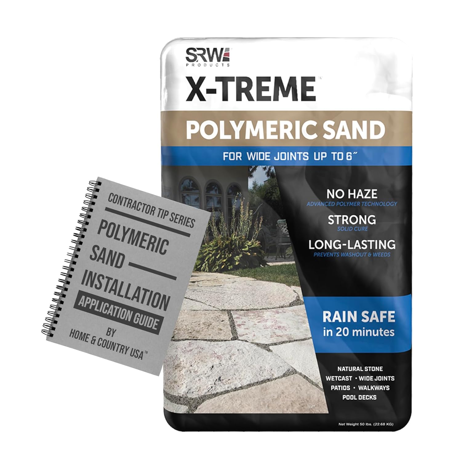 X-Treme Polymeric Sand, Joint up to 6 Inches. 50-Pound Bag (Tan) with ...