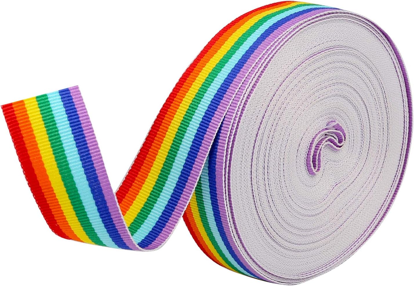 Amazon.com: Teemico 55 Yards Rainbow Grosgrain Ribbons Double Face ...