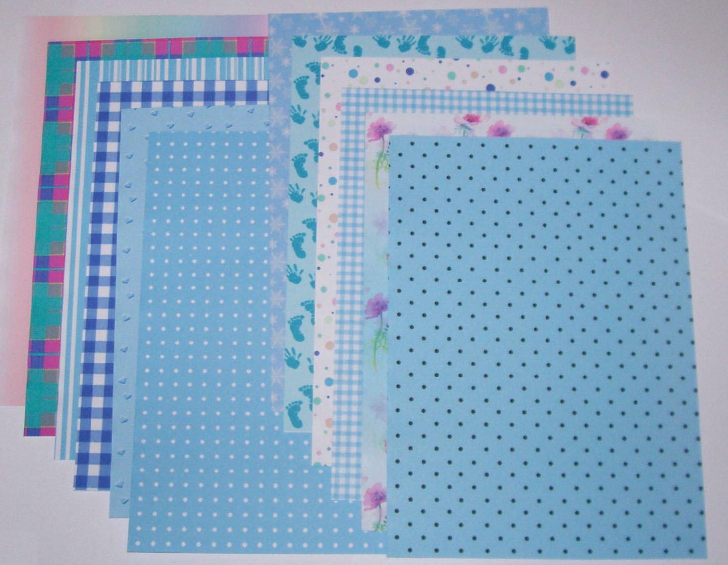 Amazon.com: 12 BLUE Themed Card Making/Crafting Backing Papers ...