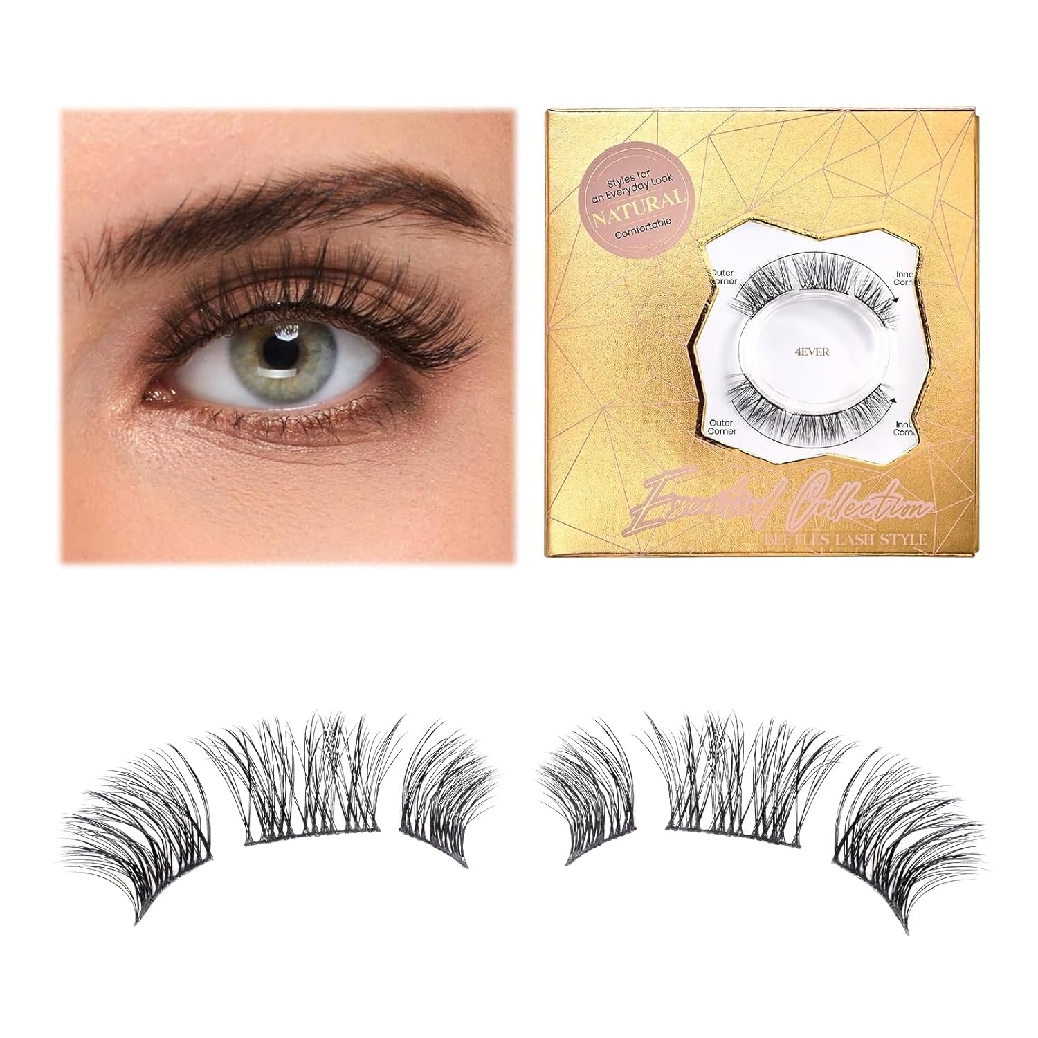 Amazon.com: Beetles Easy Lashes Easy Trio Lash Clusters False Eyelashes ...