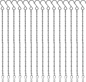 PLULON 15 Pack 10 Inch Hanging Basket Hooks Black Hanging Chains Garden ...