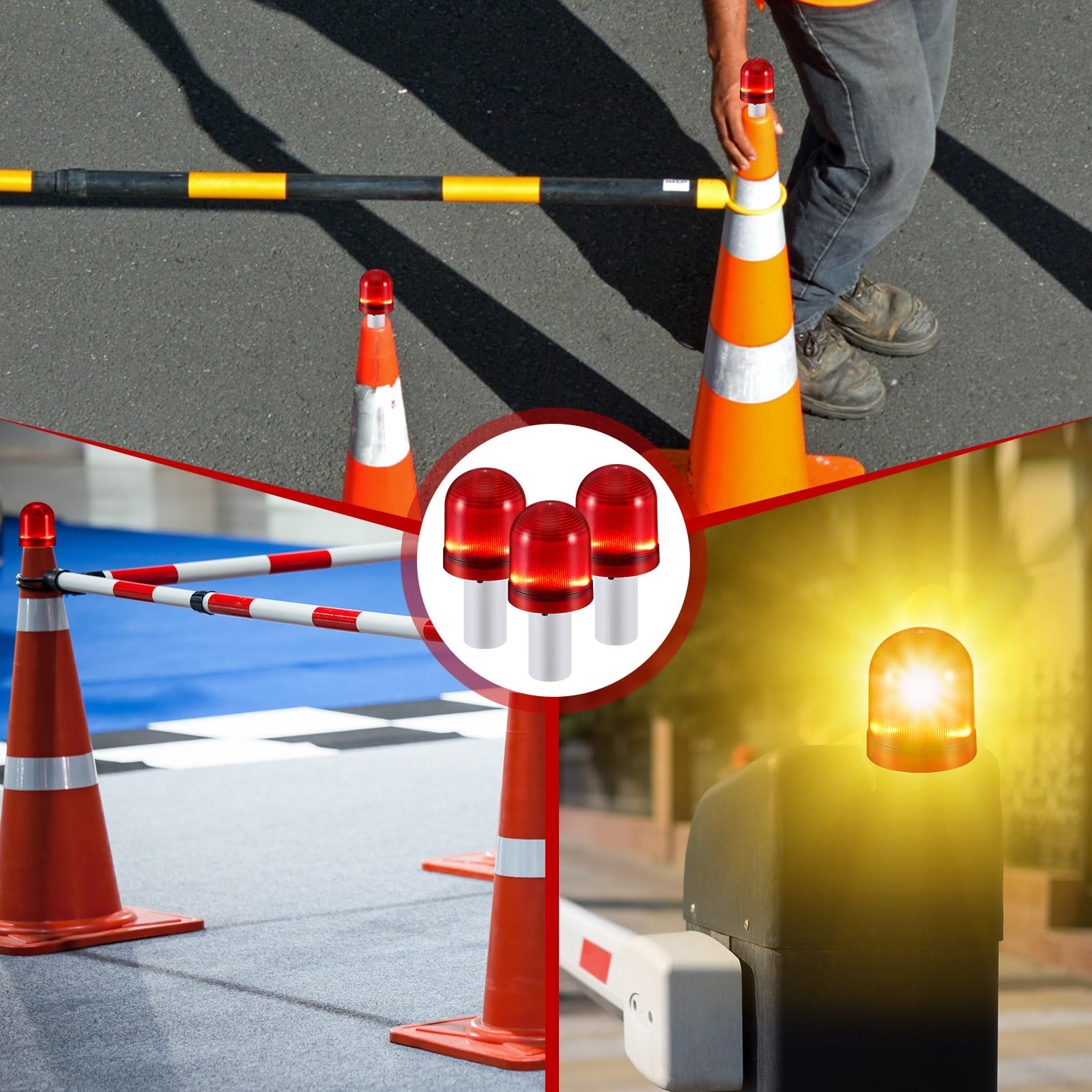 Snapklik.com : VIHOSE 12 Pcs LED Traffic Cone Lights Traffic Cone Flasher