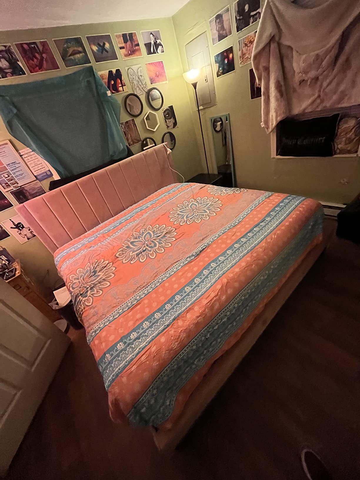 $30/mo - Finance Hoomic King Size Platform Bed Frame with Velvet ...