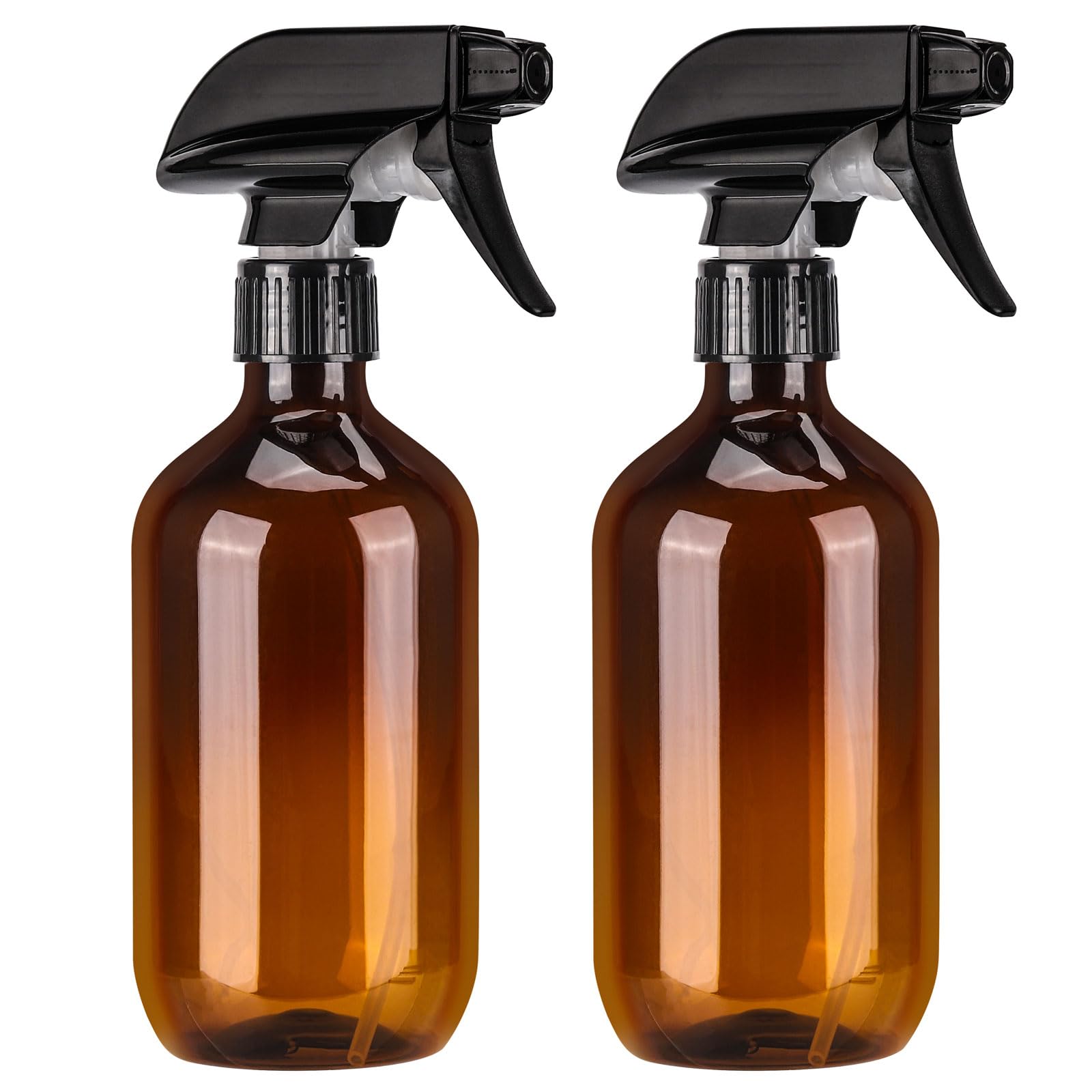 Amazon.com: Tbestmax Amber Plastic Spray Bottles - 2 Pack 16oz Empty ...