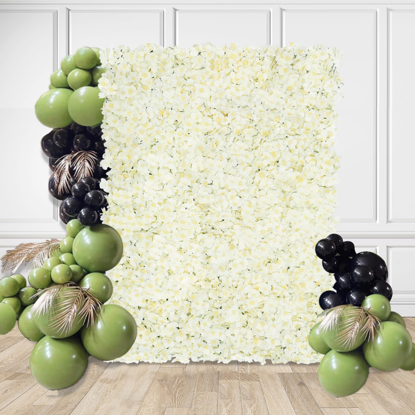 Amazon.com: Ivory Flower Wall Backdrop Panels 3.5x4.6ft 3D Silk ...