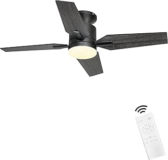 Ohniyou 40 Inch Ceiling Fan with Lights Remote Control, Low Profile ...
