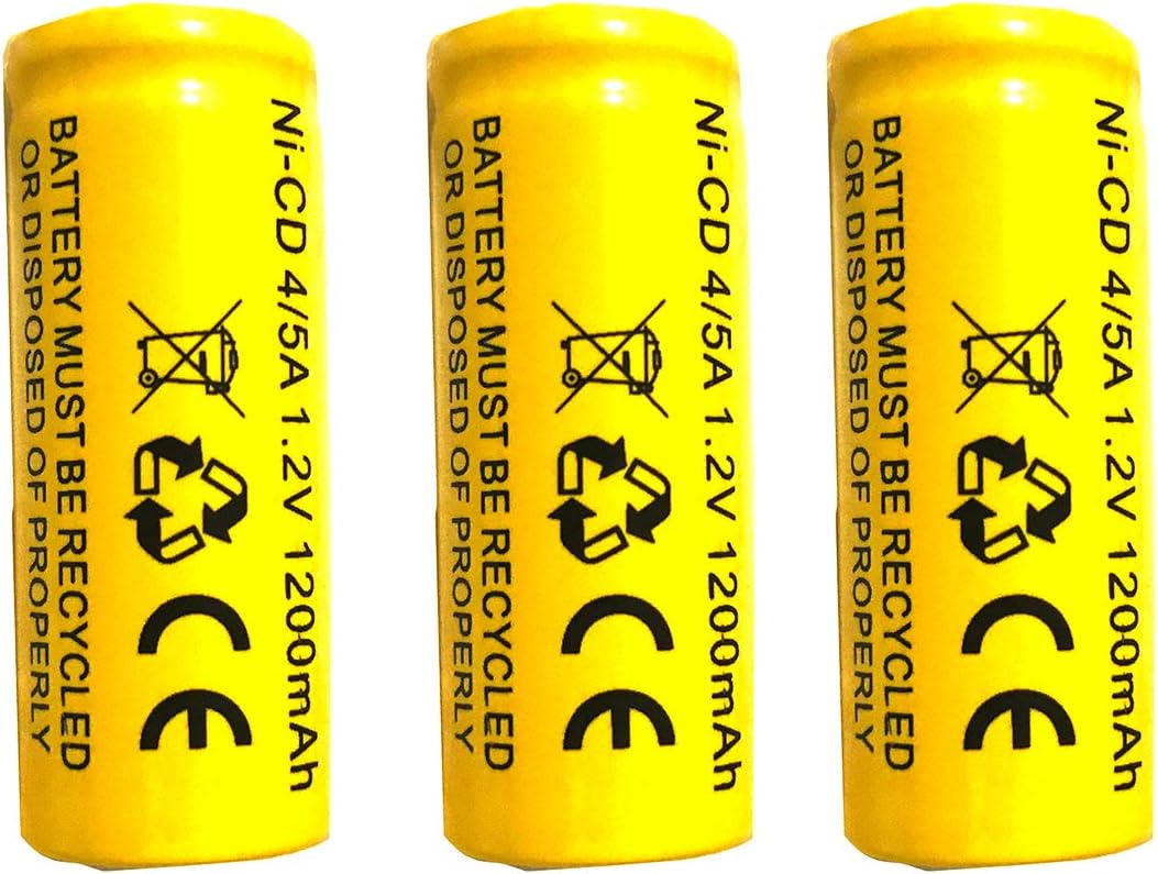 (3 Pack) 1.2v 1200mah Ni-cd Battery Replacment for Exit Sign Emergency ...
