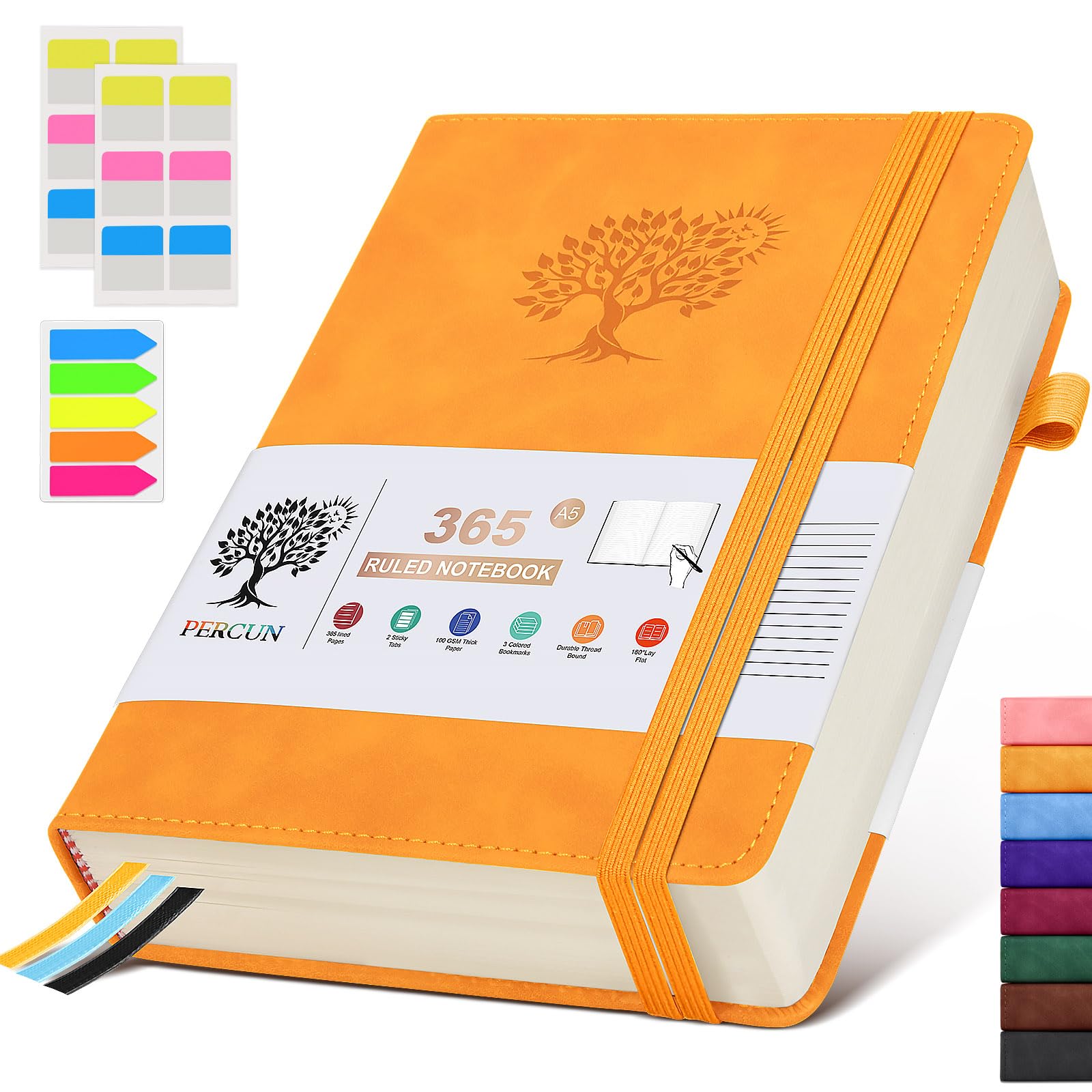 Amazon.com : A5 Lined Journal Notebook - 365 Page Leather Journals for ...