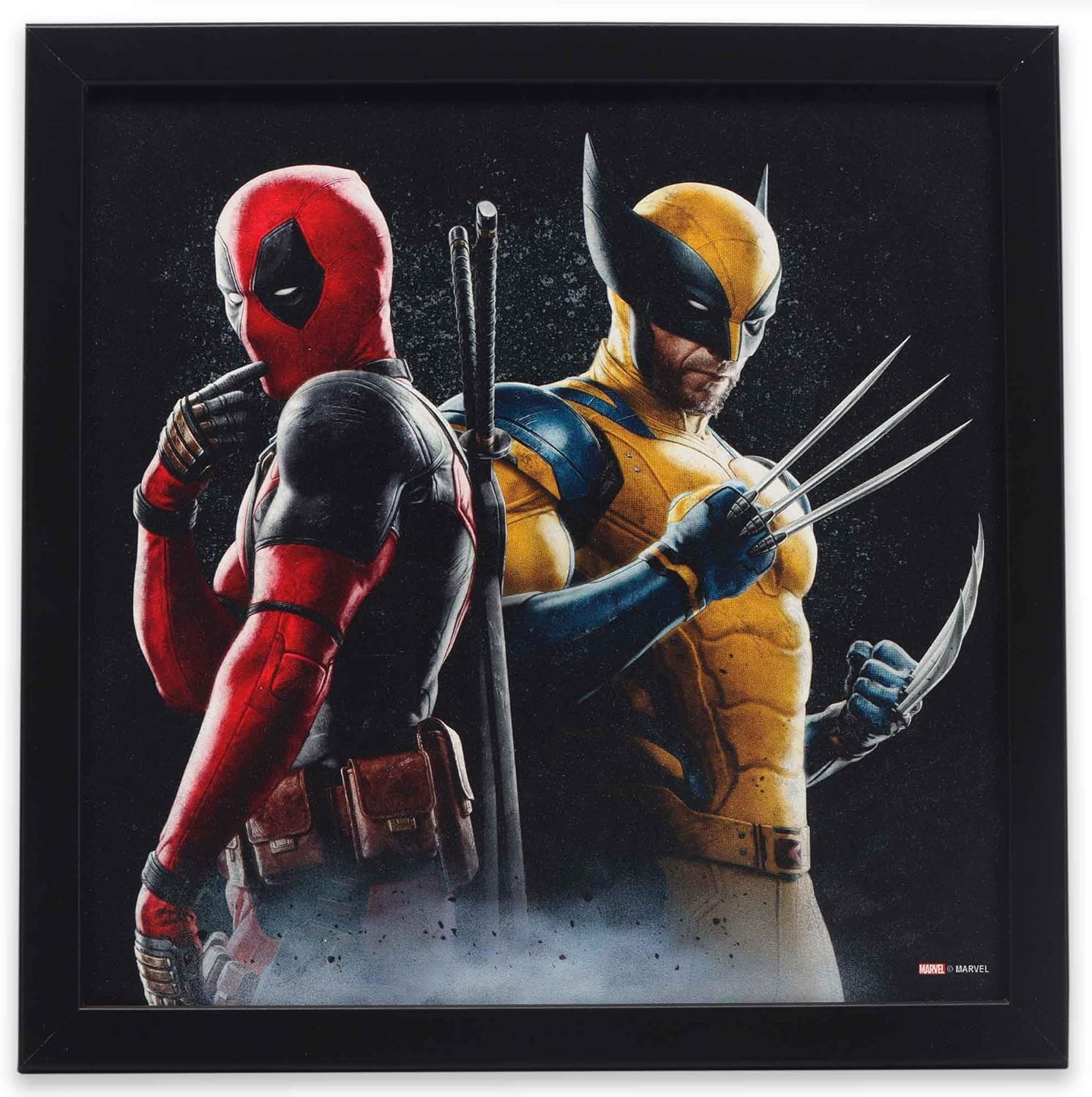 Amazon.com: Marvel Deadpool and Wolverine Back to Back Framed Wood Wall ...