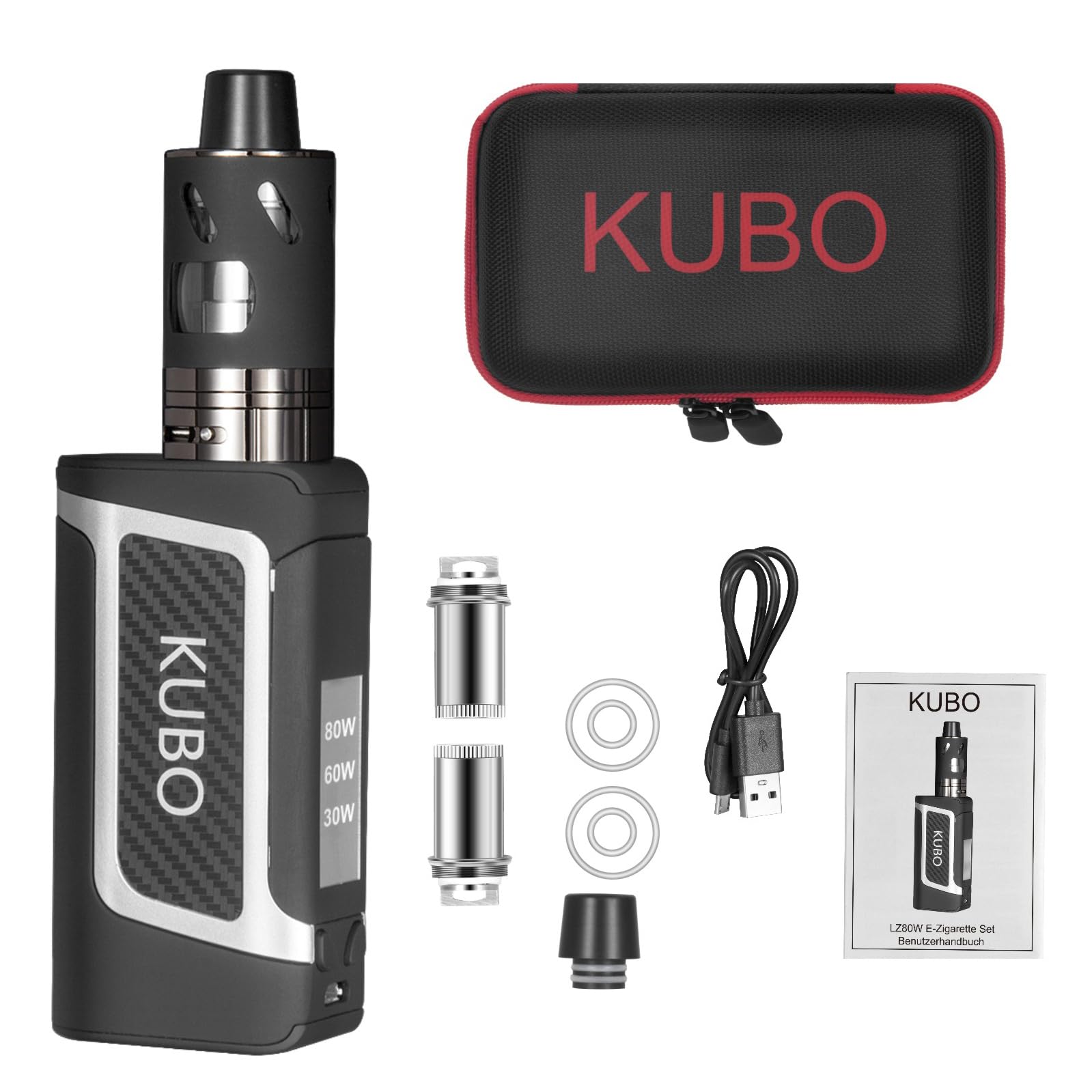 E Zigarette Shisha Starter Set 80W Mod Kit mit 0,5 Ohm/ 2,0ml ...