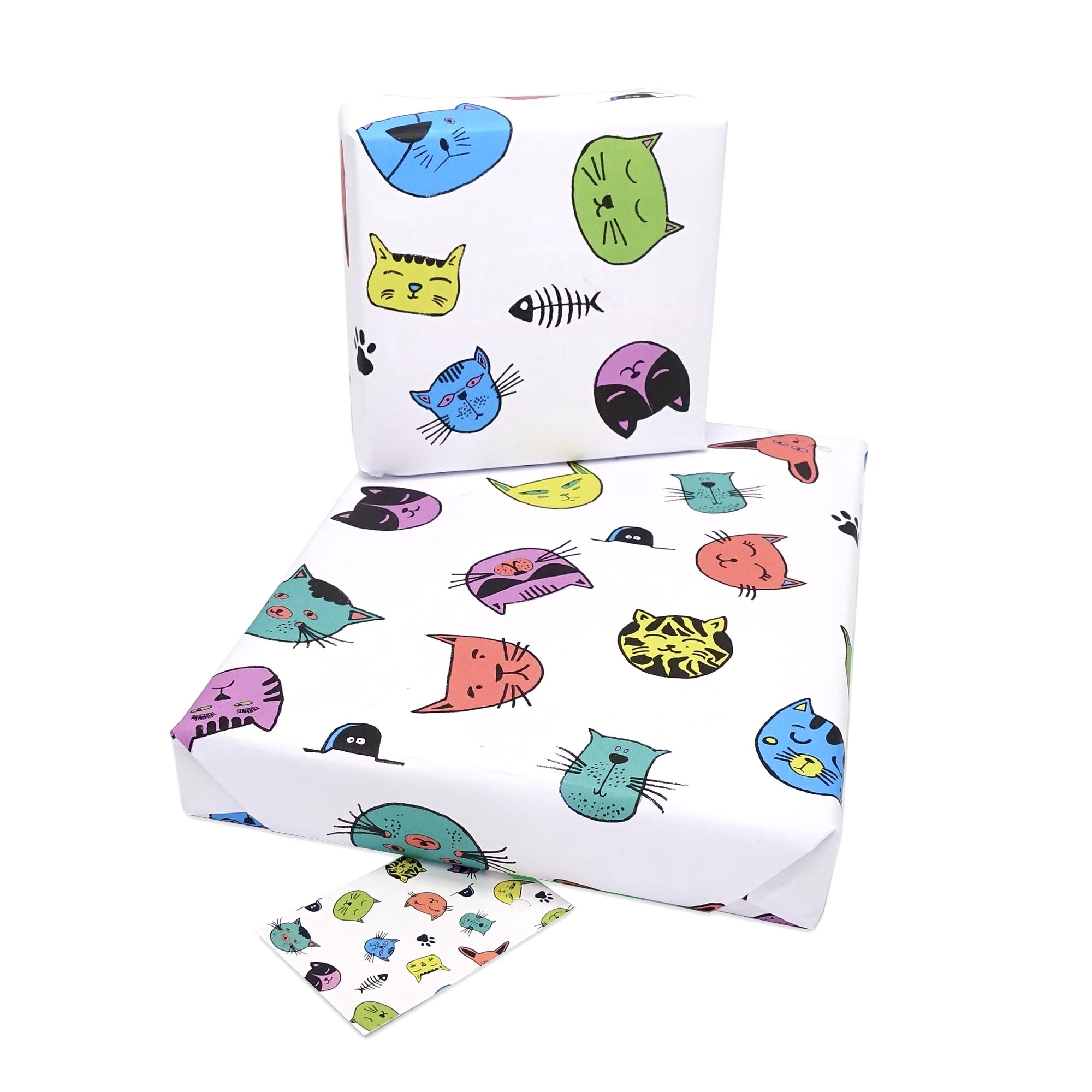 Luxury Cat Wrapping Paper 5 Sheet Multi pack Cat Wrap, plus Free Cat ...