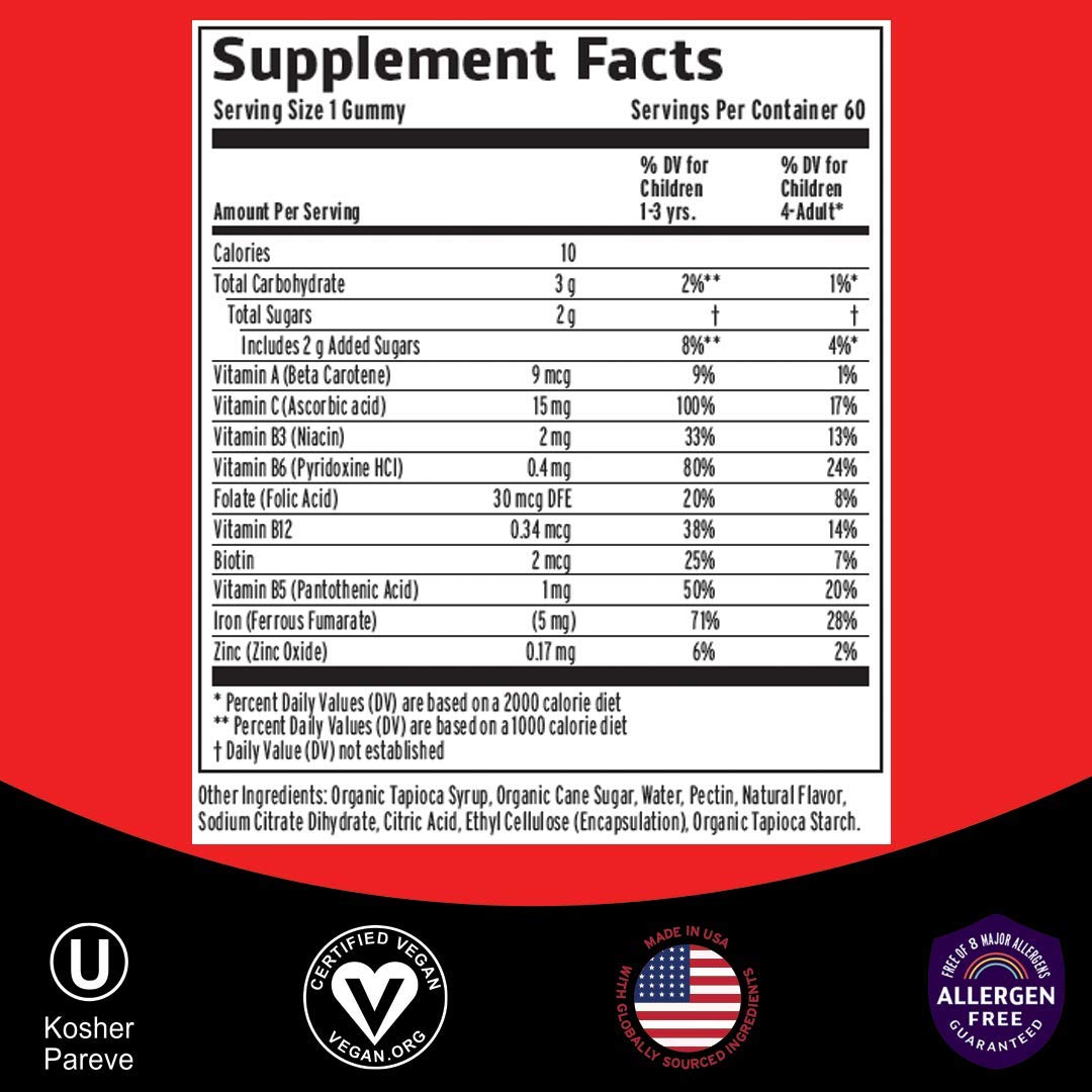 Vitamin Friends New Cola Iron Multivitamin for Kids - Vegan (60 Day ...