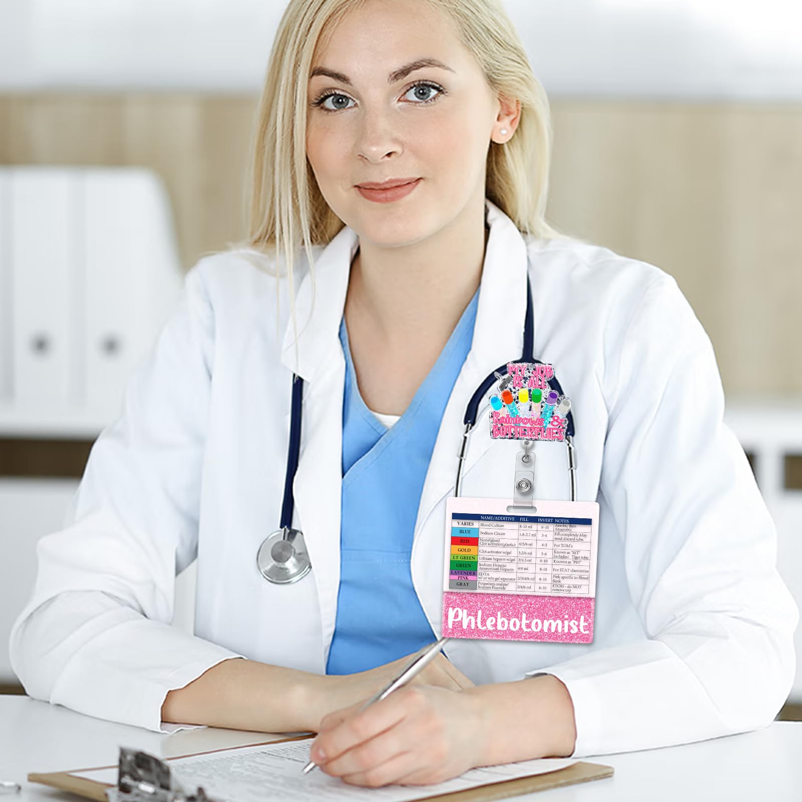 Medical Role Recognition Badge Phlebotomist Badge Buddy - Blue ...