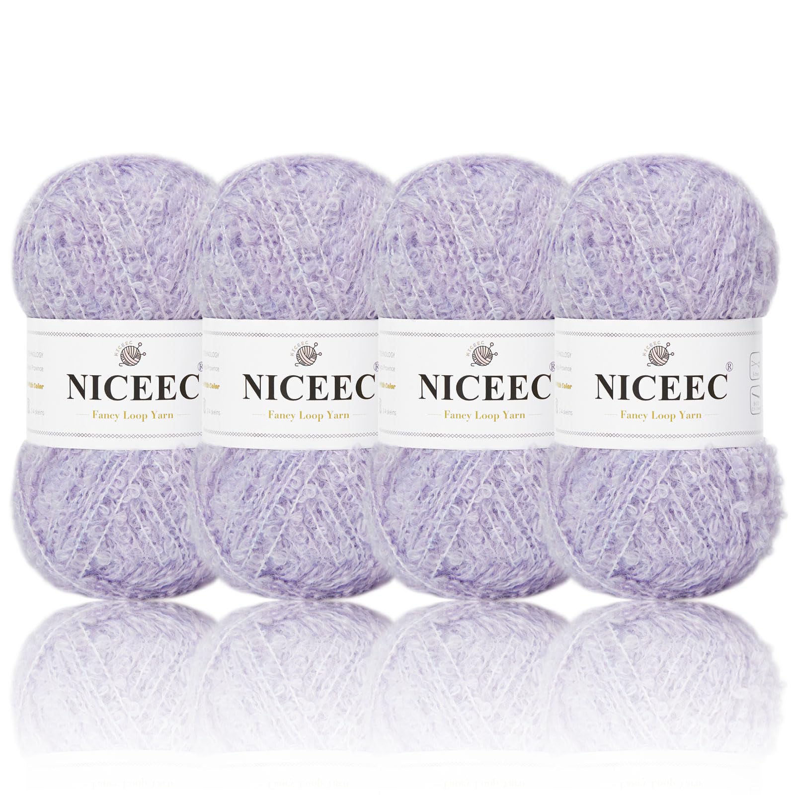 Amazon.com: NICEEC 4 Skeins Fancy Loop Yarn Soft Yarn with Little Loop ...