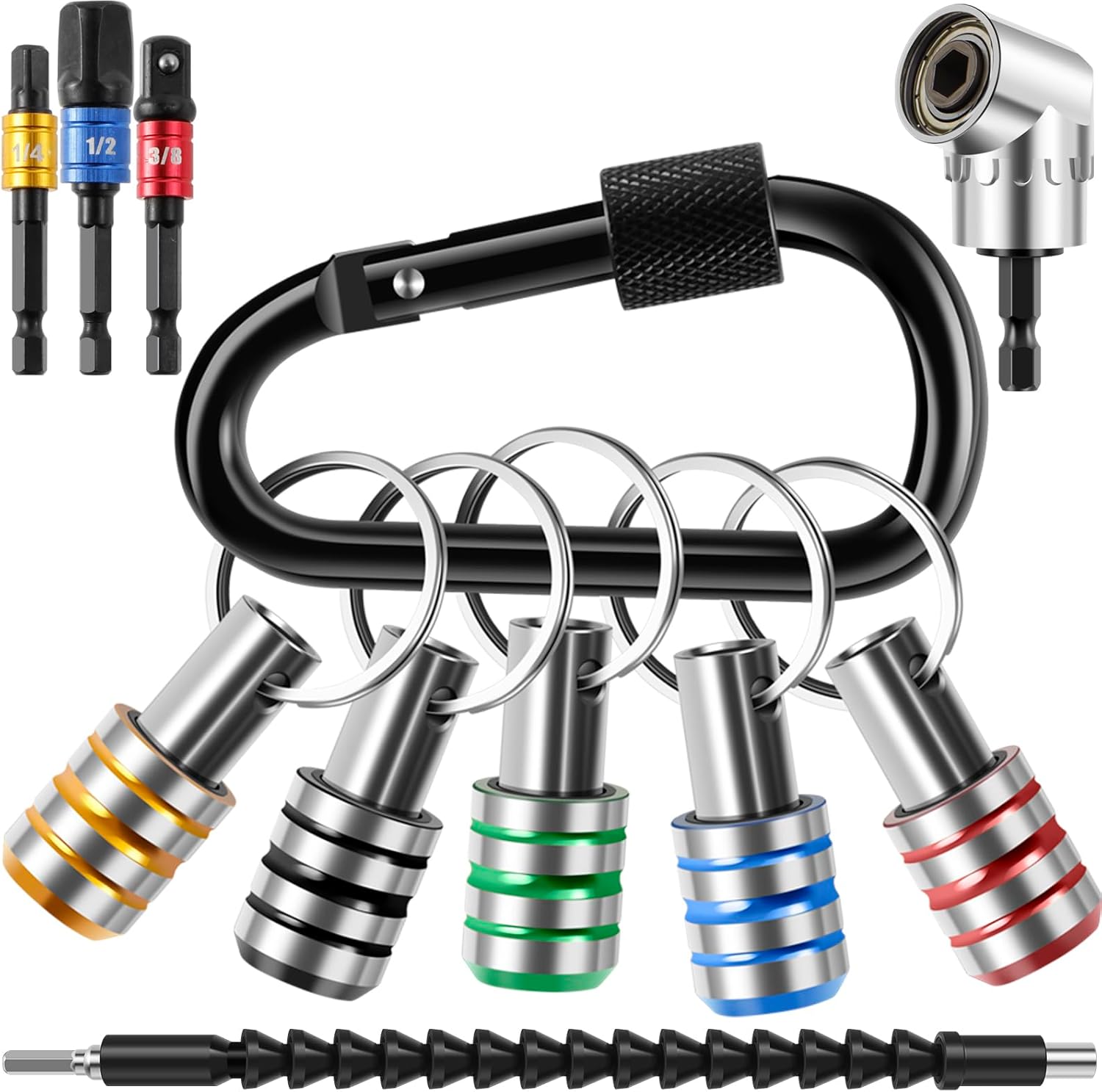 11PCS Bit Holder Key Chain Quick Release 1/4 Bit Holders for Impact ...
