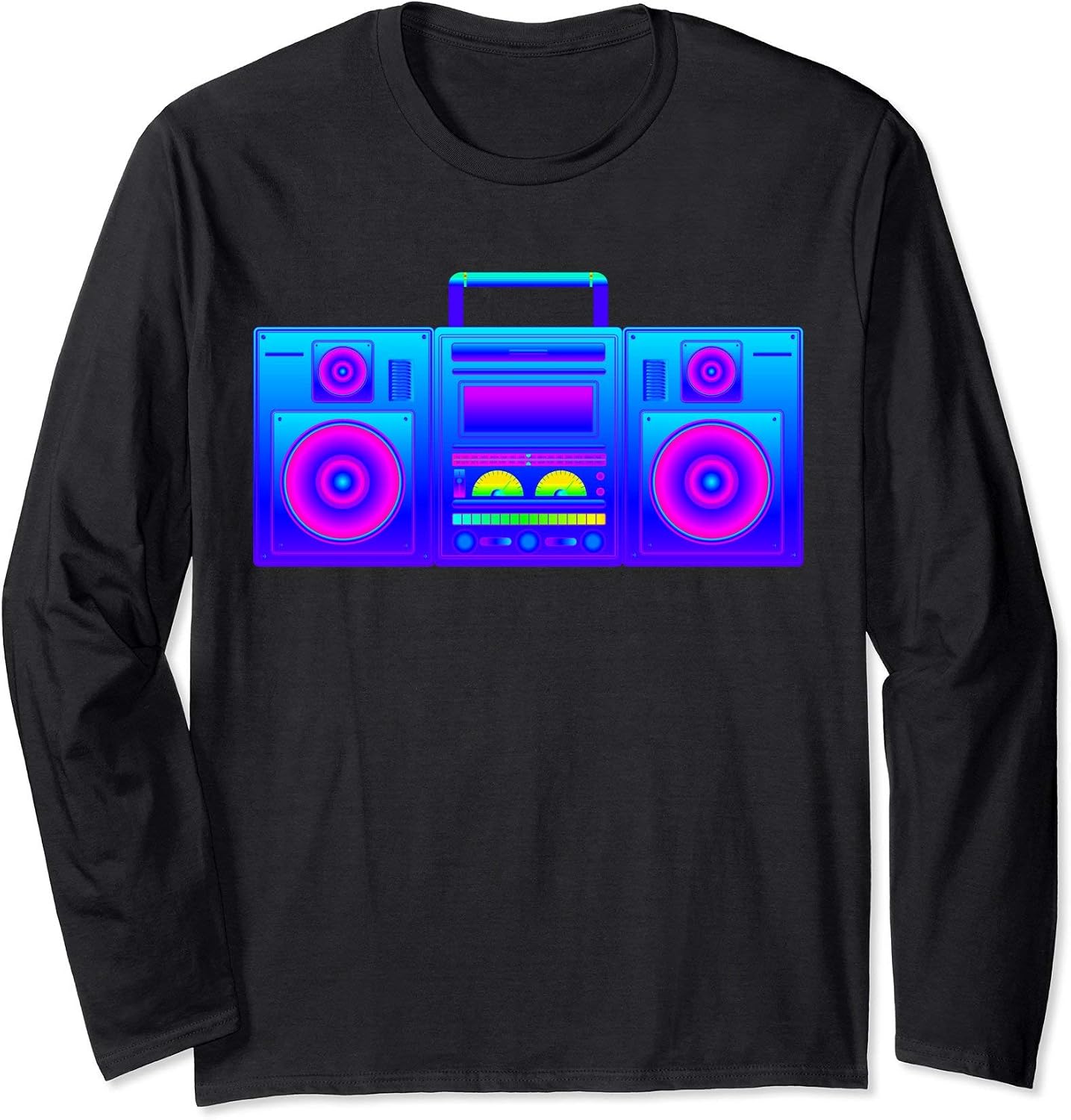 Amazon.com: EDM Boombox | Trippy Hip Hop Rave Long Sleeve T-Shirt ...