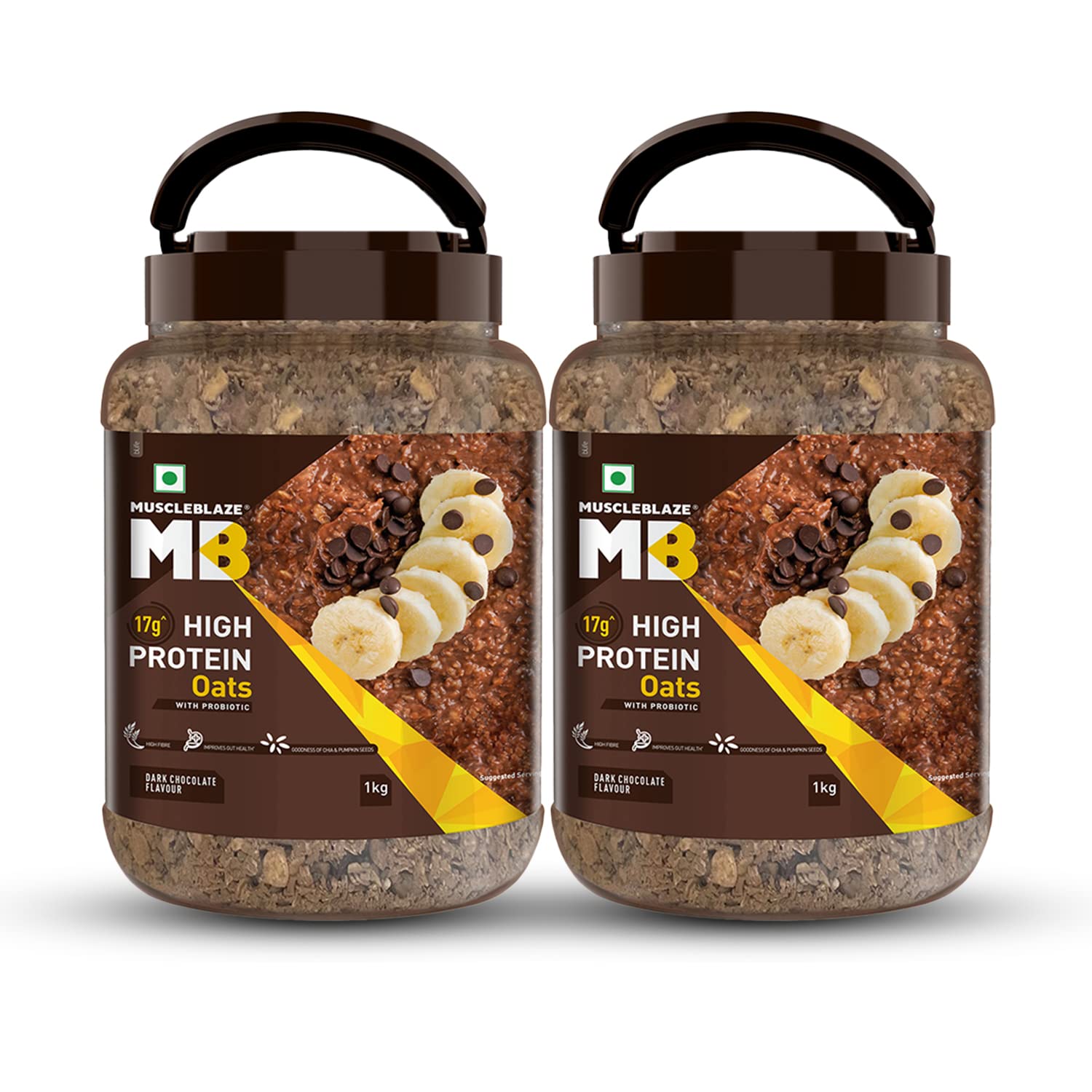 MuscleBlaze High Protein Oats with Added Probiotics, 17 g Protein ...